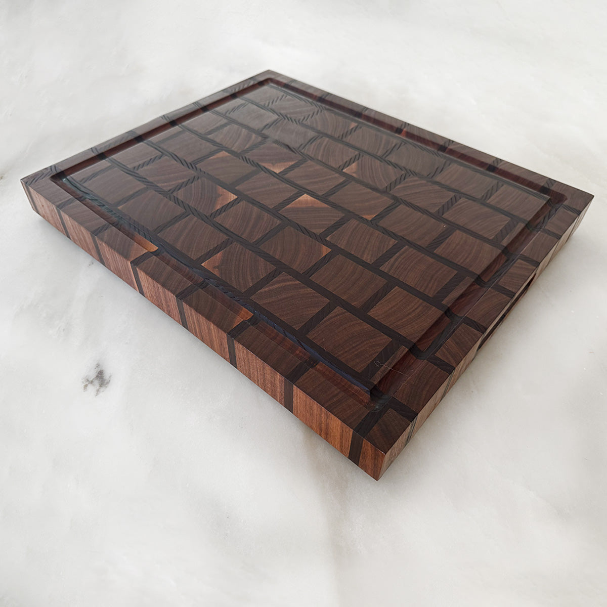 Walnut + Toasted Ash End Grain Brick Cutting Board "The Burnham"